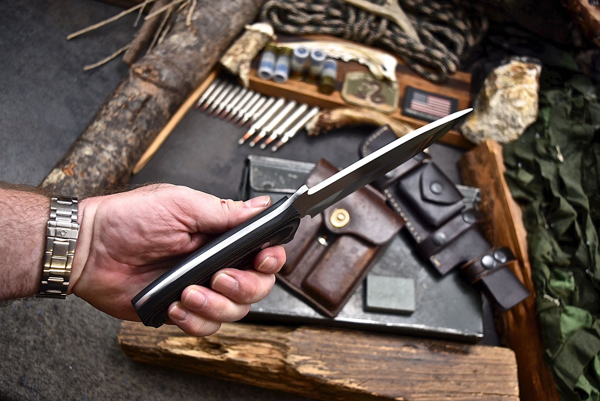 Snake River - Hill & Creek Handmade D2 Hunting Camping Knife & Accesso ...