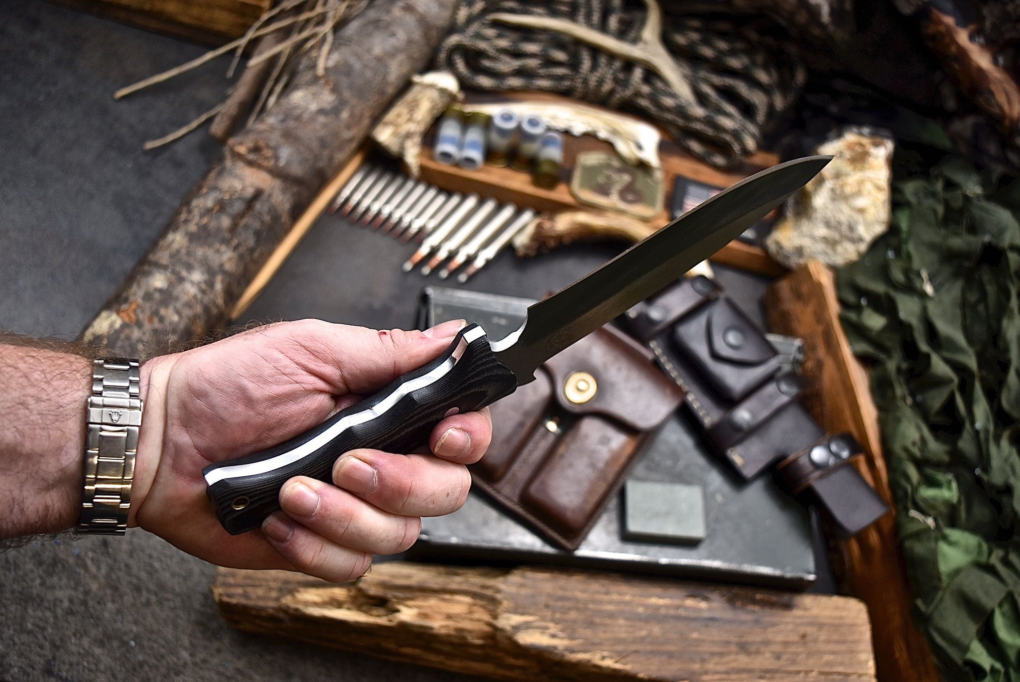 Snake River - Hill & Creek Handmade D2 Hunting Camping Knife & Accesso ...