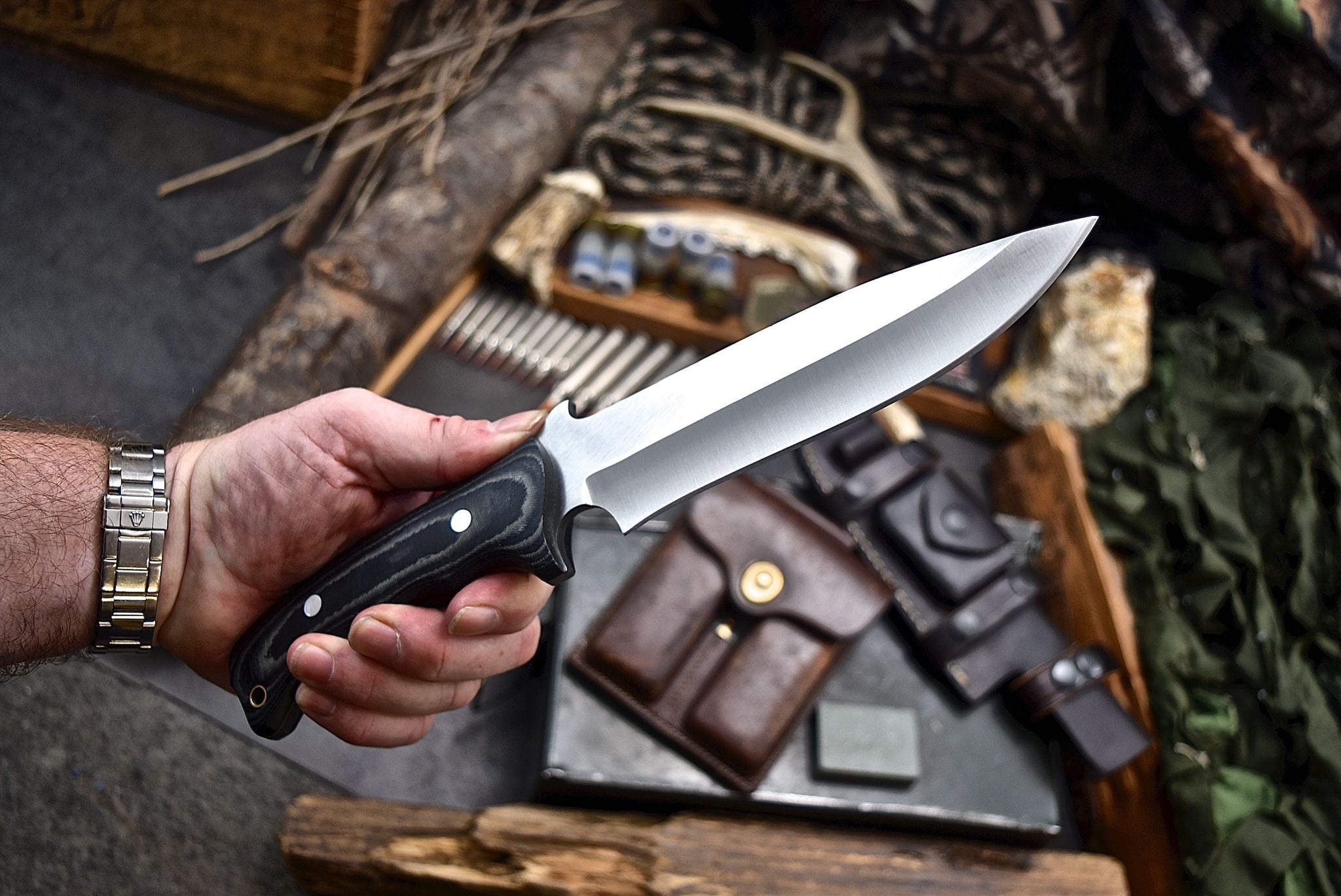 Snake River - Hill & Creek Handmade D2 Hunting Camping Knife & Accesso ...